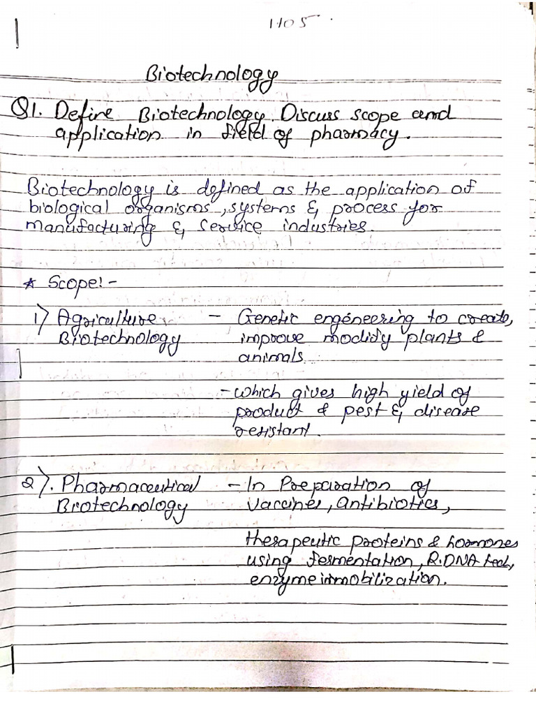 Biotechnology All Unit IMP Cover Notes | PDF | Cooking, Food & Wine ...