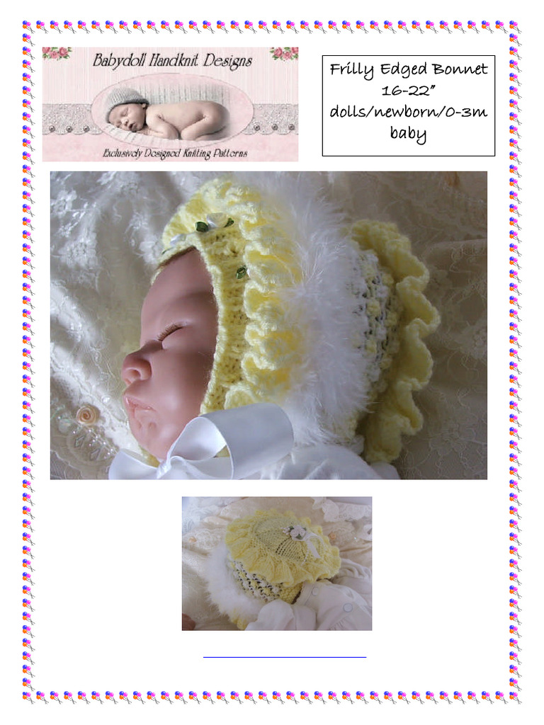 Frilly Edged Bonnet 16 22 Pics | PDF