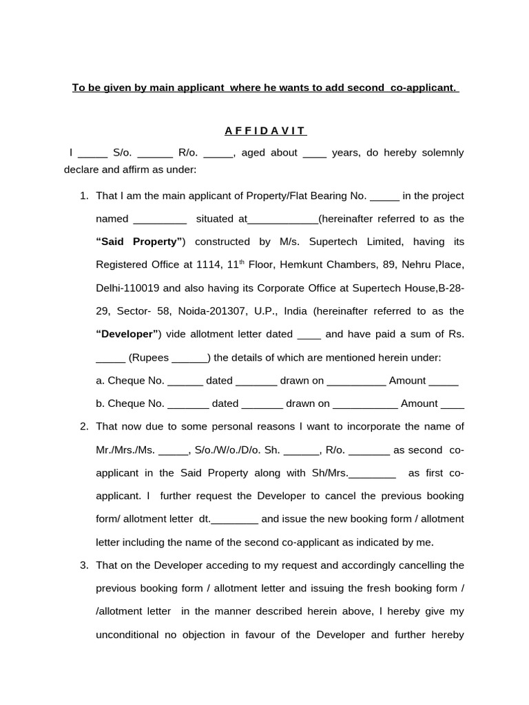 Add Second Applicant | PDF