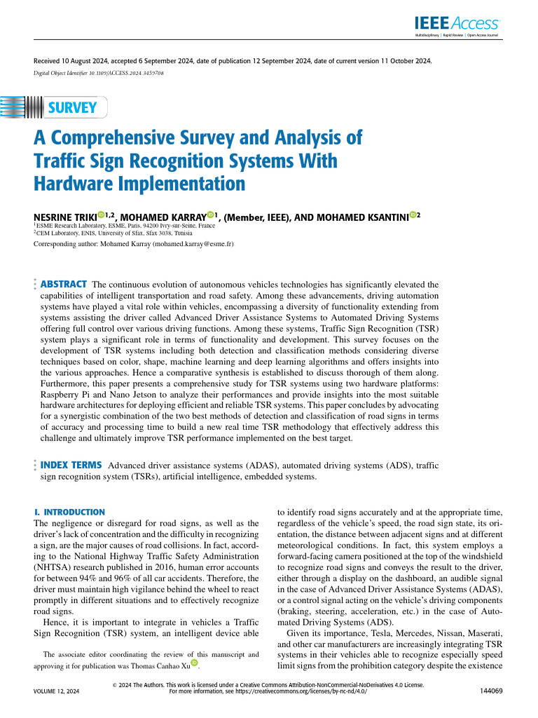 A Comprehensive Survey and Analysis of Traffic Sign Recognition Systems ...