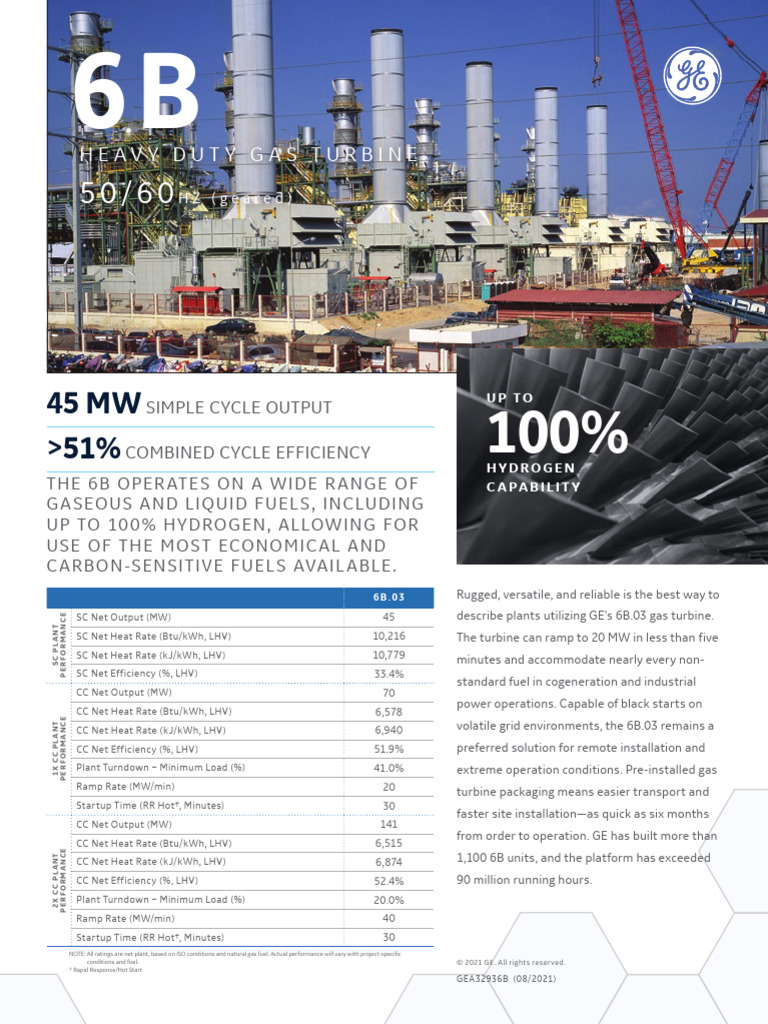 GE 6B.03 Gas Turbine Performance Overview | PDF | Sustainable Energy ...