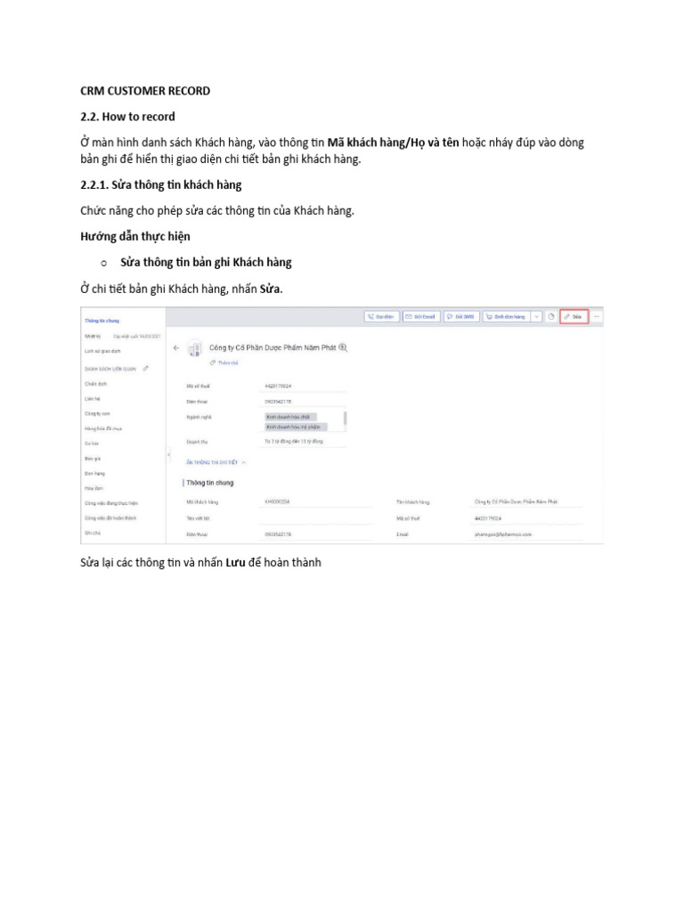 CRM Customer Record | PDF