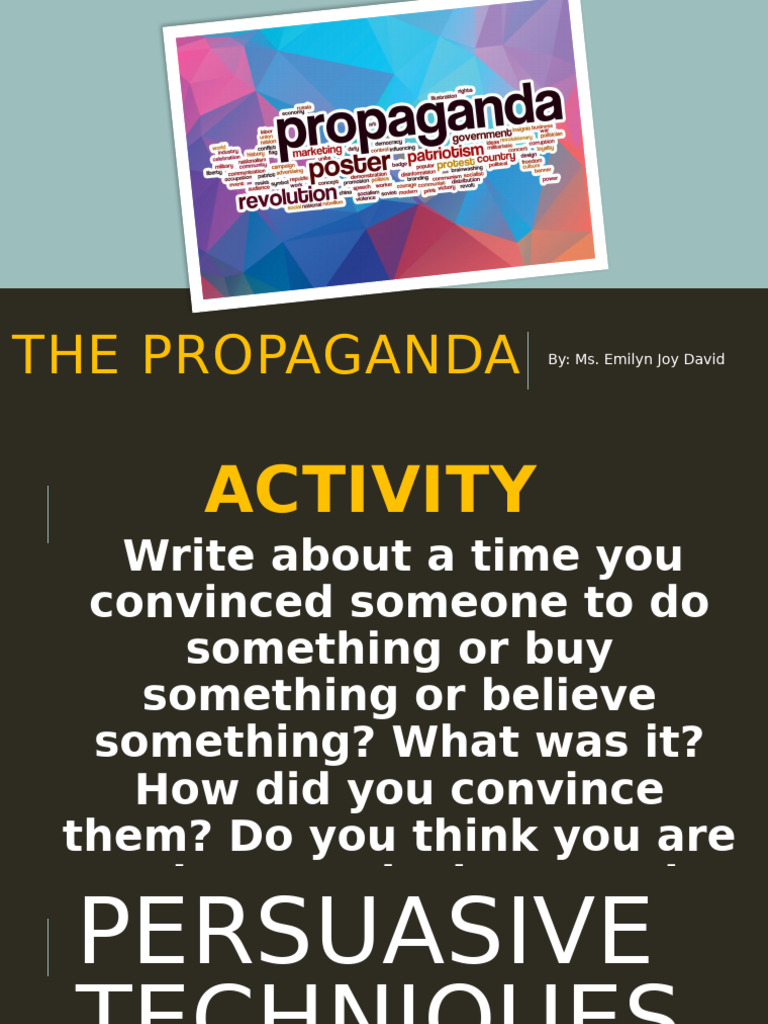 Understanding Persuasive Techniques in Propaganda | PDF