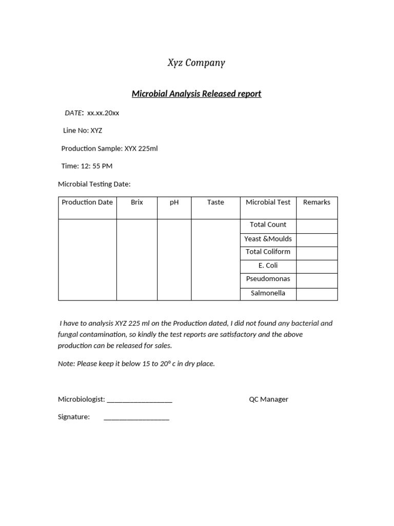 Beverage product Testing Format | PDF Beverage product Testing Format | PDF