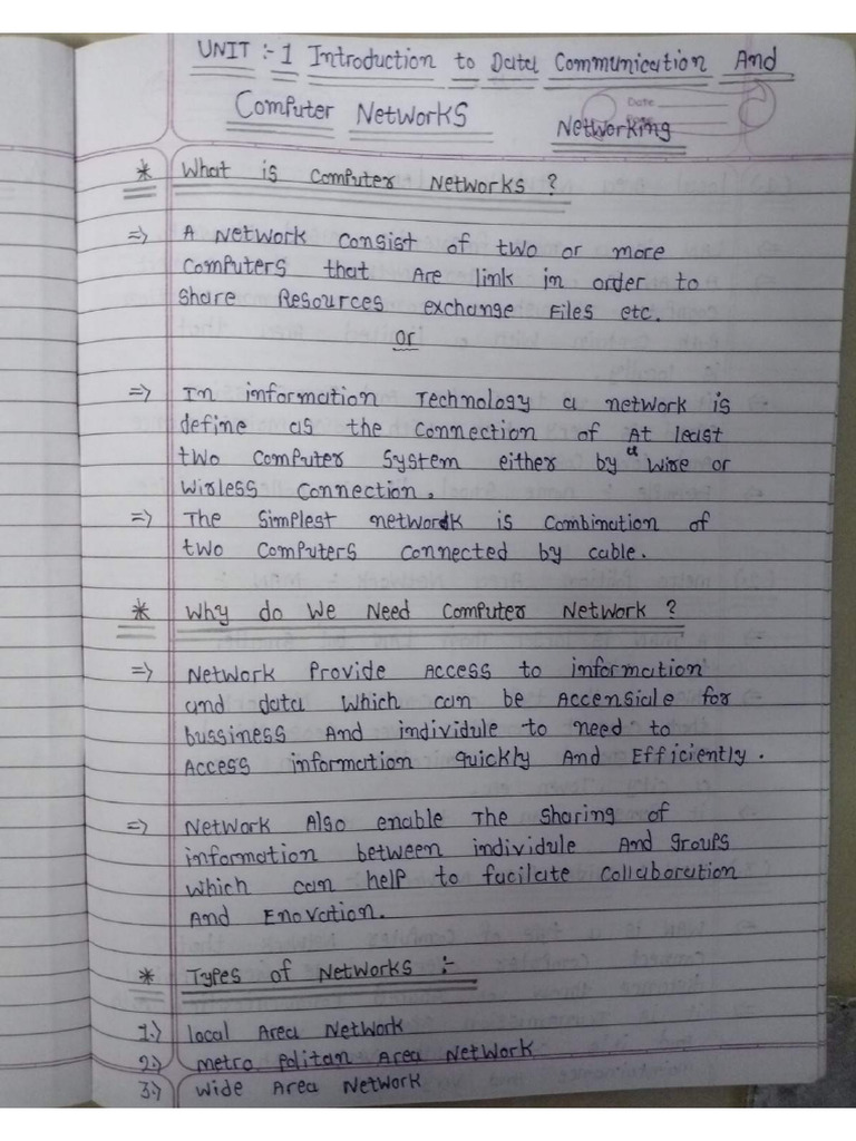 Computer Networks Unit 1 | PDF