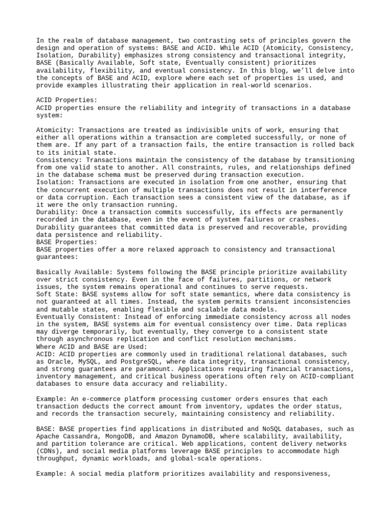 acid and base | PDF | Acid | Database Transaction
