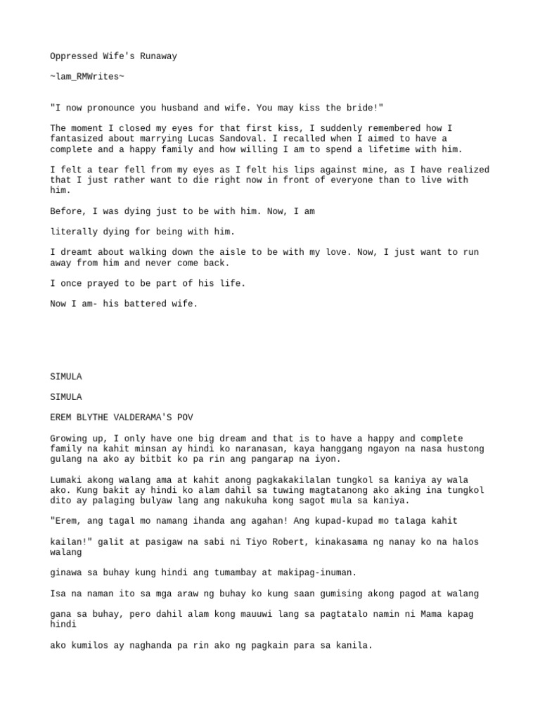 Oppressed Wife Runaway | PDF