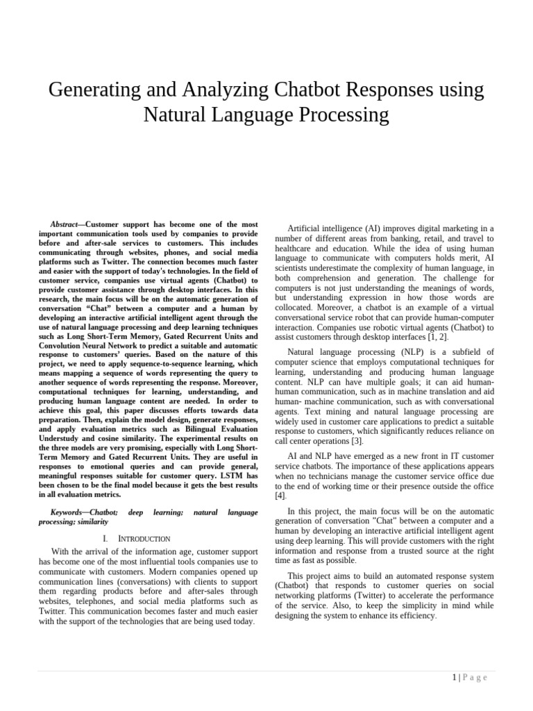 Generating and Analyzing Chatbot Responses | PDF | Deep Learning | Artificial Neural Network