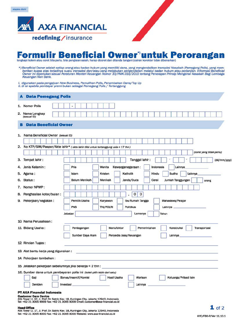 Beneficial Owner Perorangan Versi Baru - Signed | PDF