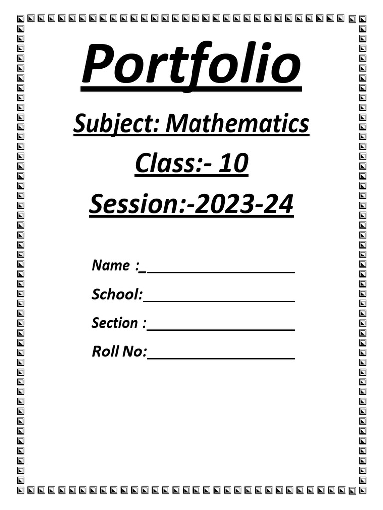 Portfolio and Assignment 10 | PDF | Triangle | Elementary Mathematics