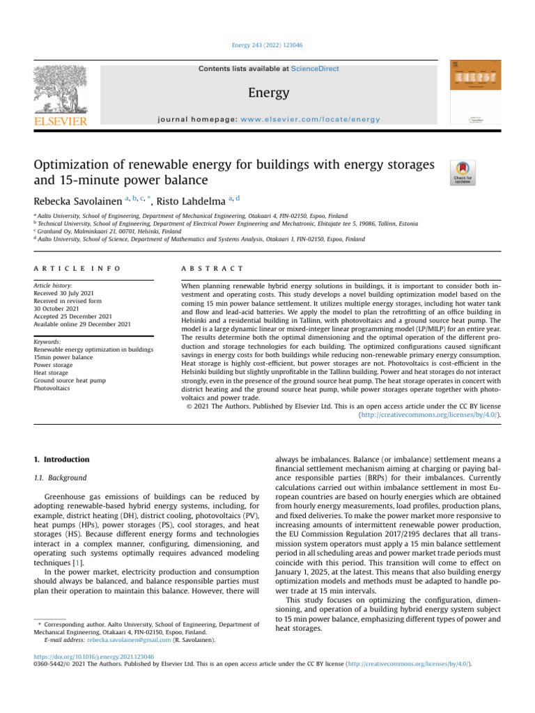10-Optimization of Renewable Energy For Buildings With Energy Storages ...