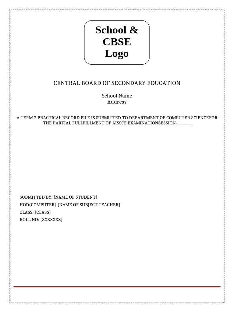 Term 2 CS Practical File 2021-22 | PDF | Computer Science | Software ...