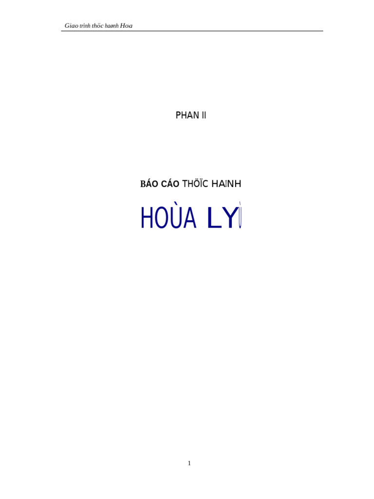 THUCHANH HOALY BaoCao | PDF