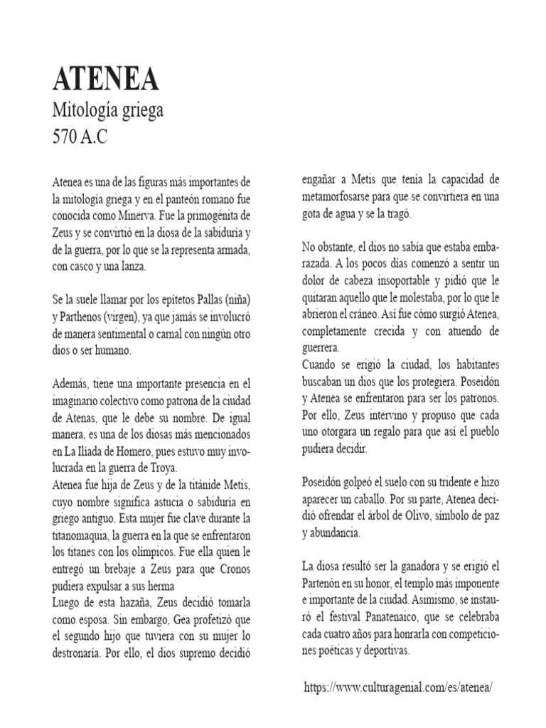 Atenea | PDF | Atenea | Zeus