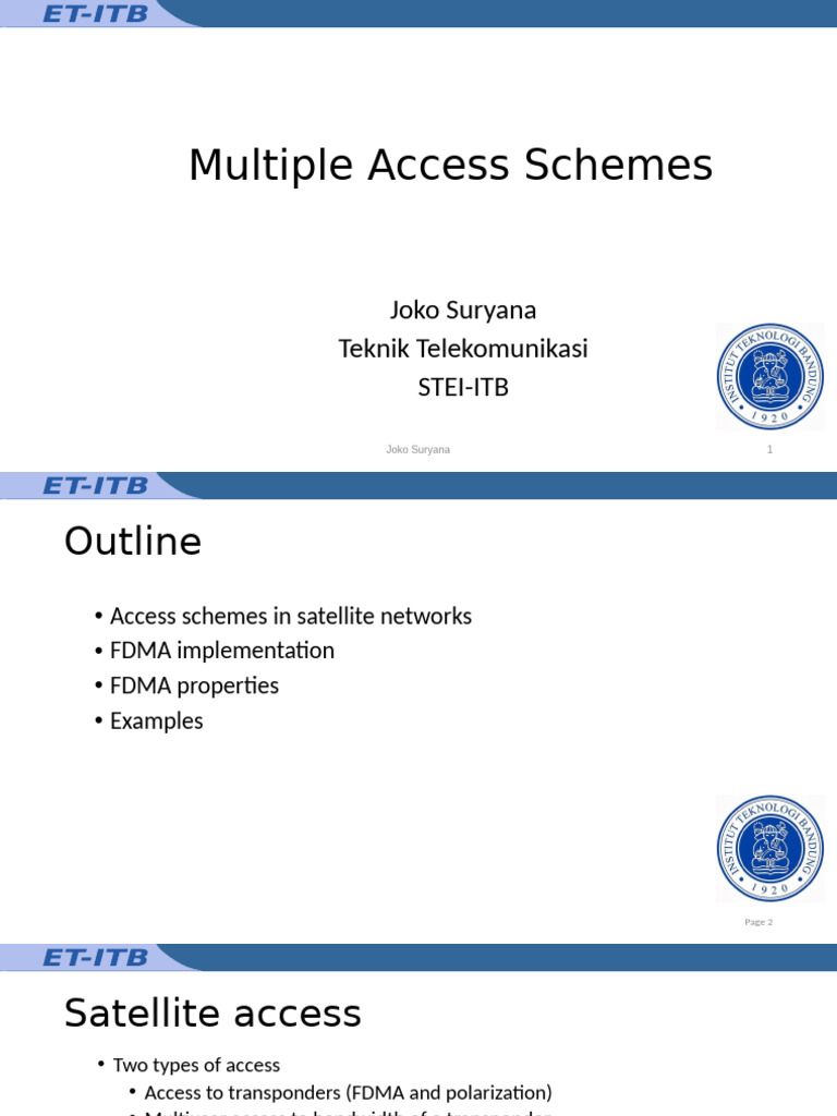 Lecture 6 Multiple Access | PDF | Channel Access Method | Multiplexing