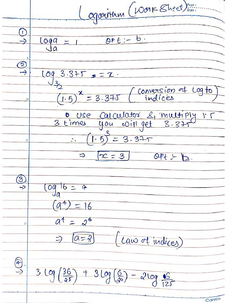Solution of Logarithm | PDF