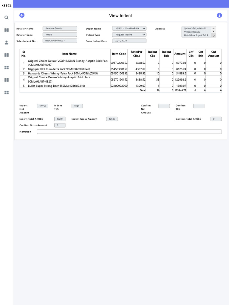 KSBCL - Sales Invoice SWAPNA 02.11.24 | PDF