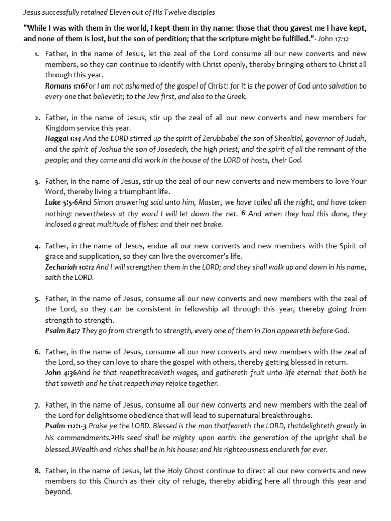 New Converts Retention Intercessory Prayer Gui | PDF | Jesus | Glory ...