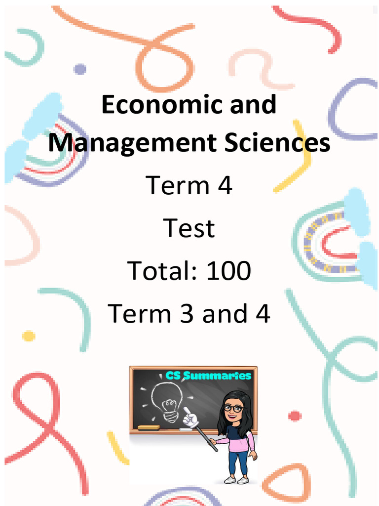EMS Test Grade 7 Term 1 Jp2amy | PDF | Economics | Economies