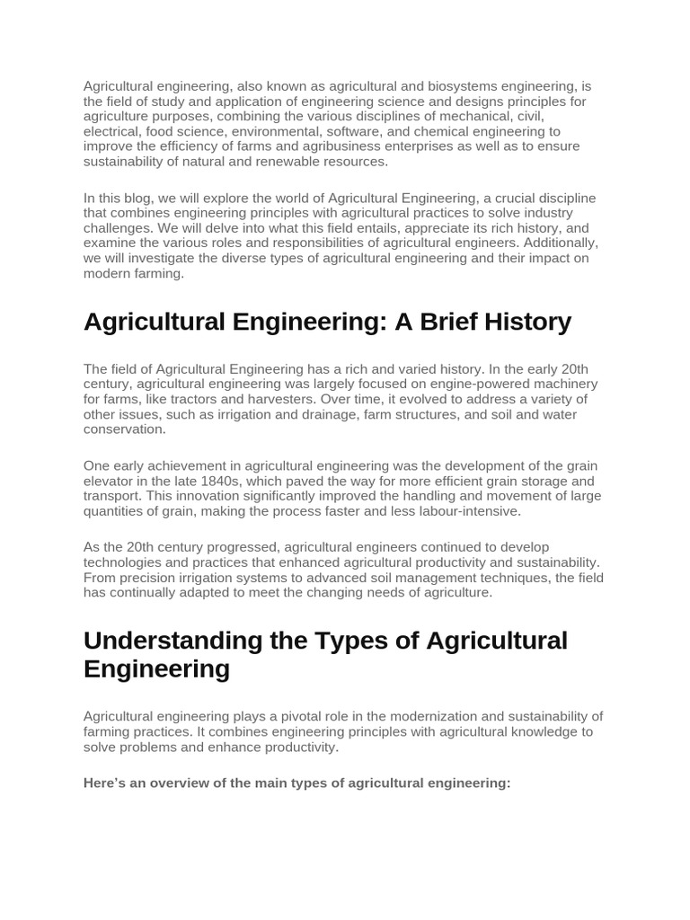 Agricultural Engineering | PDF | Agriculture | Agricultural Machinery