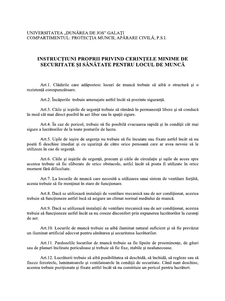 1.instructiuni Norme Securitate | PDF