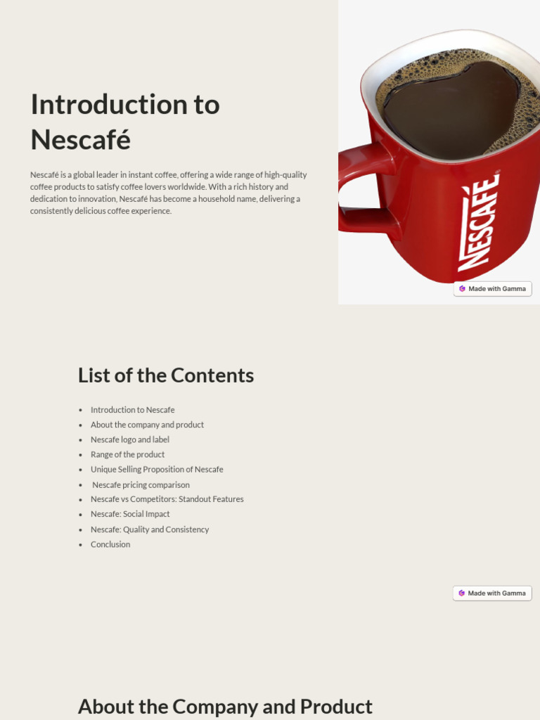 Introduction-to-Nescafe | PDF | Coffee | Drink