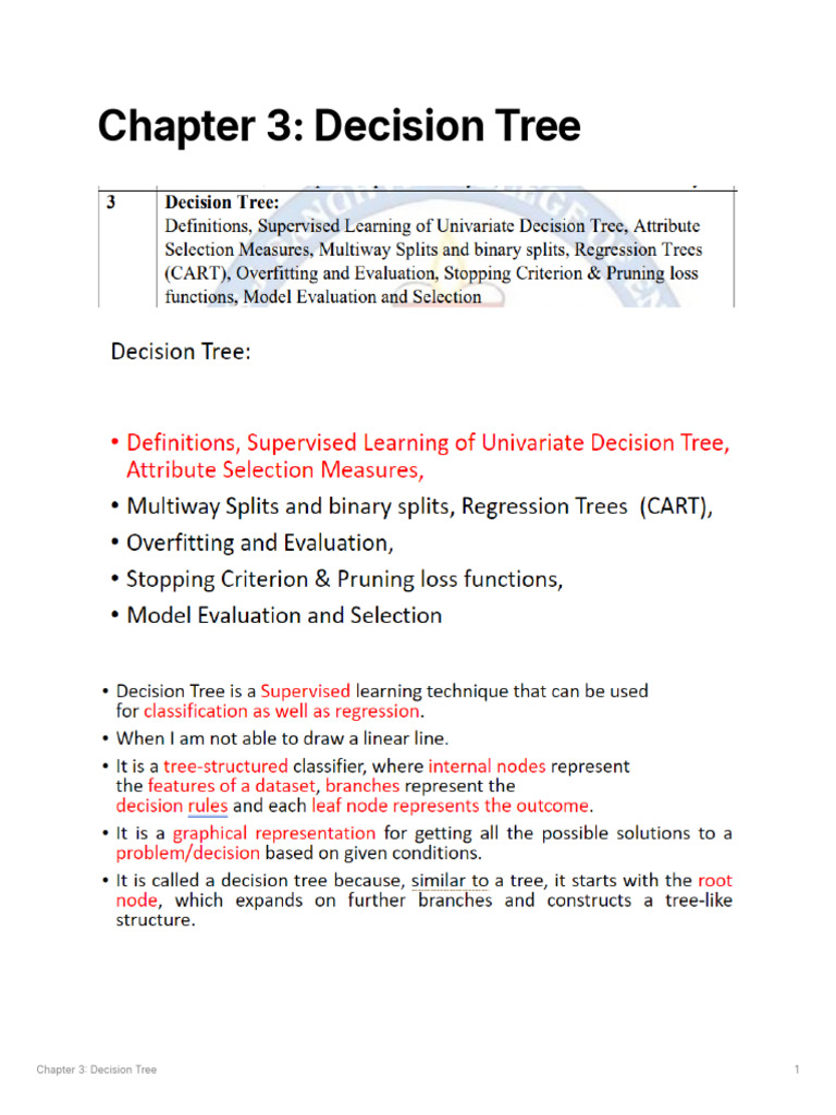 Chapter 3 Decision Tree | PDF | Teaching Methods & Materials | Technology & Engineering