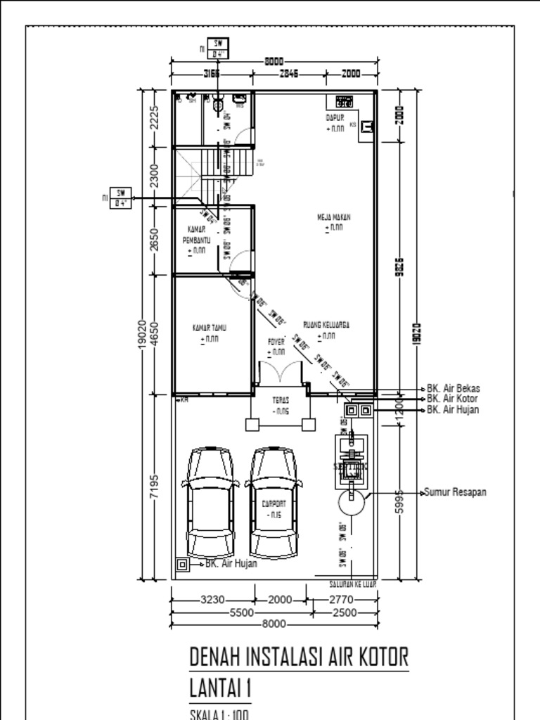 014.denah Instalasi Air Bersih Lantai 1 BP Marcum2 Indo Design Center-Layout1 | PDF