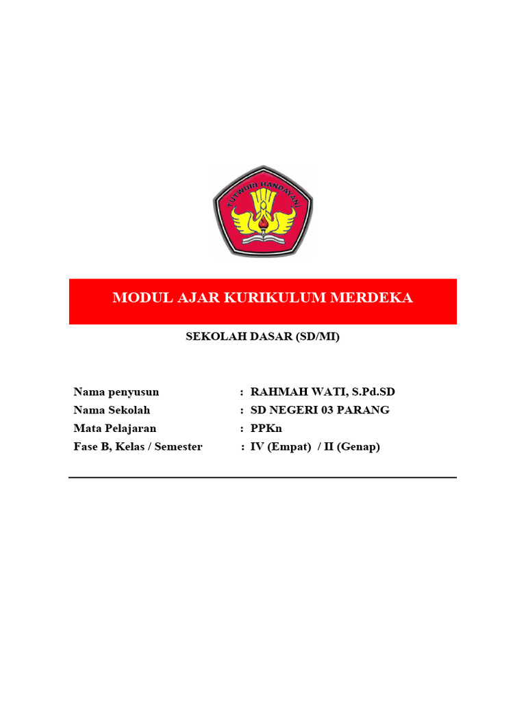 Modul Ajar PKN Kelas Iv Semester 2 | PDF | Karier & Perkembangan