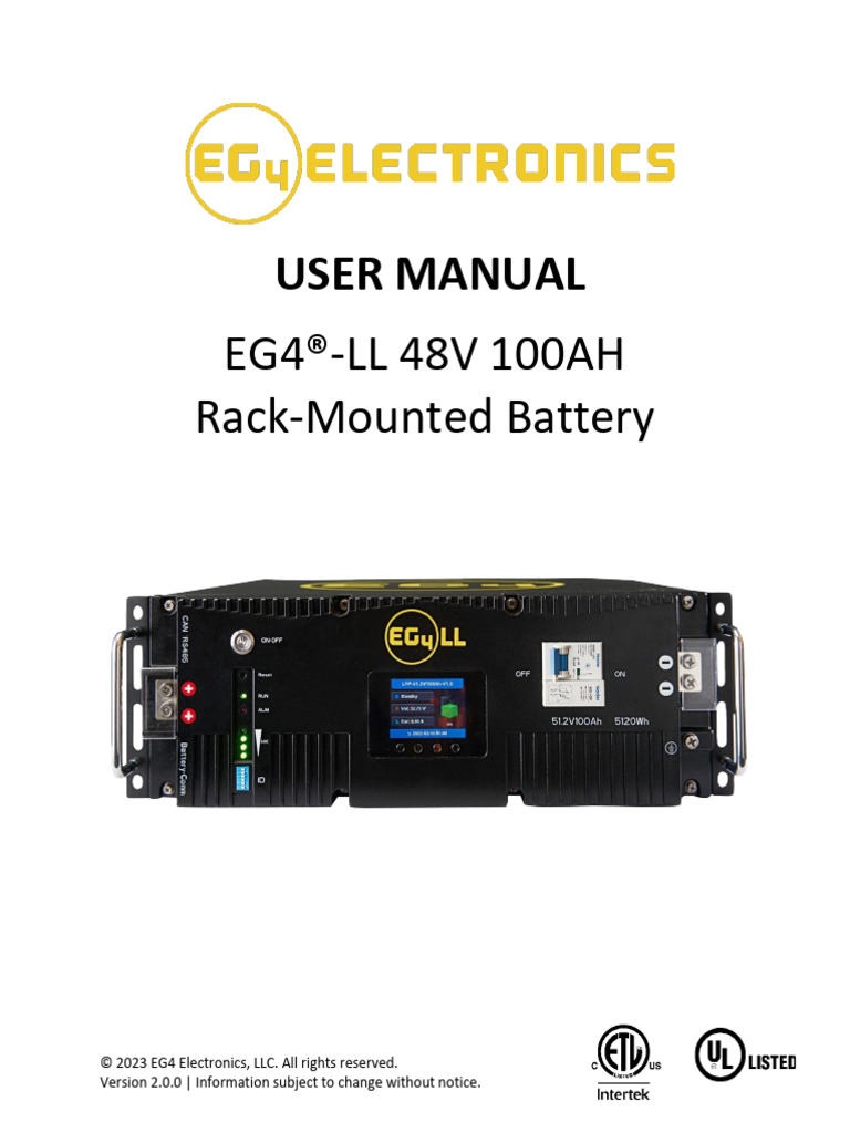 EG4-LL-48V-100AH-Manual | PDF | Direct Current | Electronics