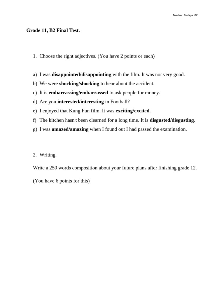 Final Quiz | PDF | Language Arts & Discipline