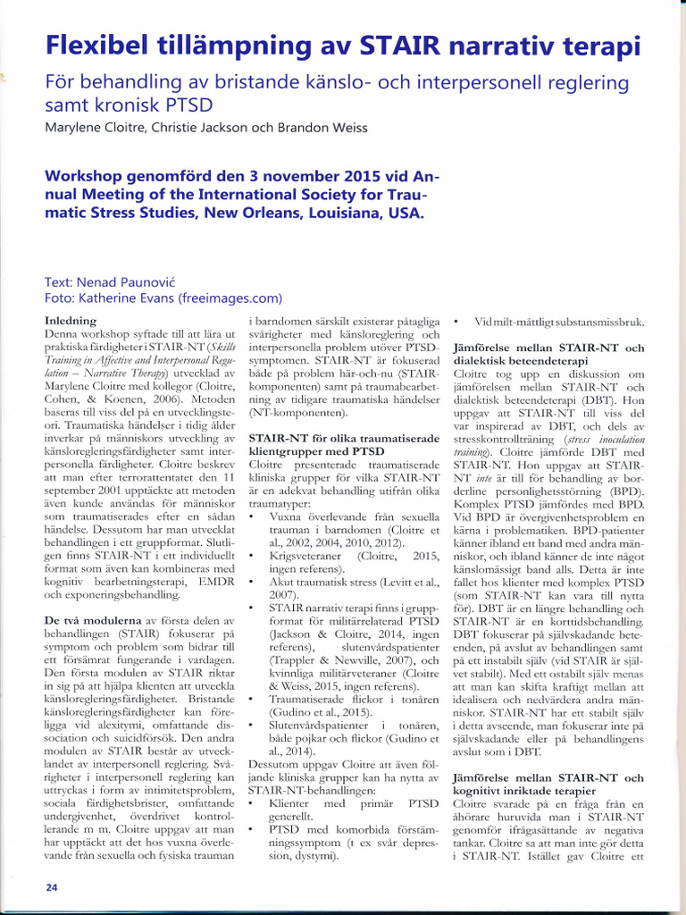 Skills Training in Affective and Interpersonal Regulation | PDF