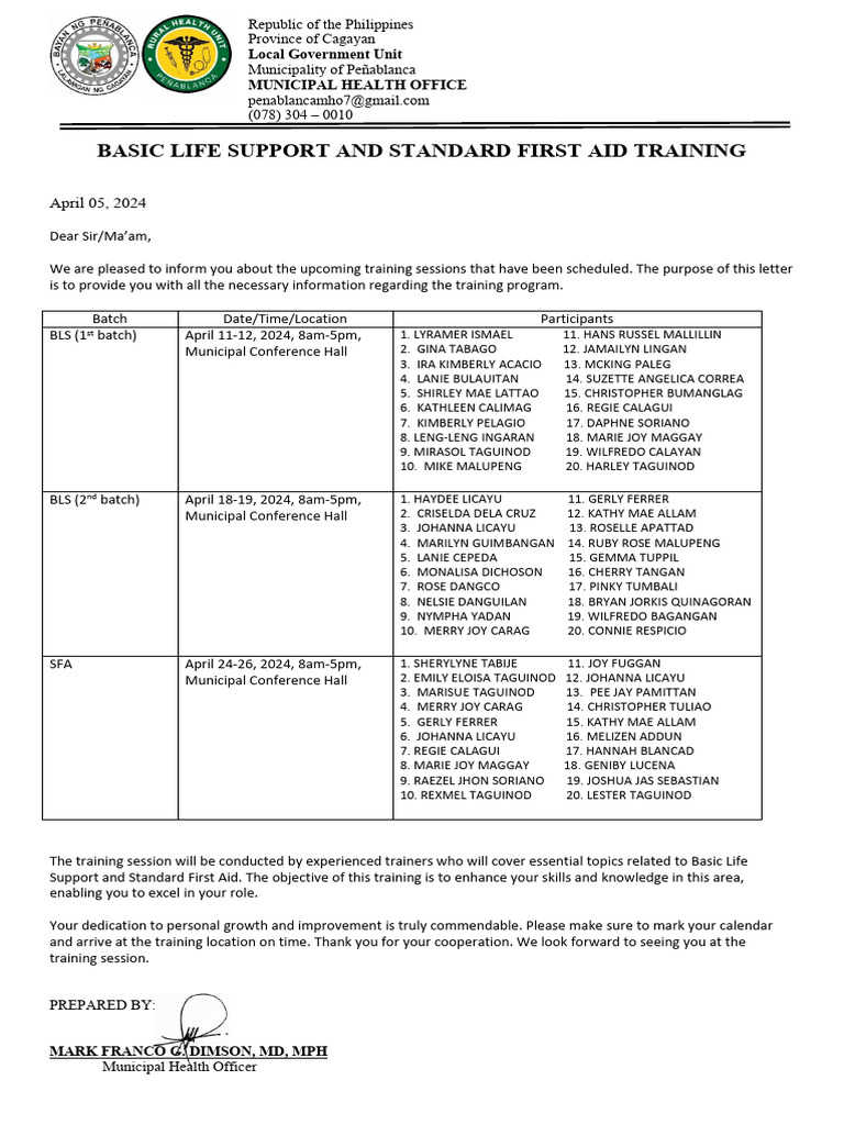 Letter Bls | PDF | Health Care | First Aid