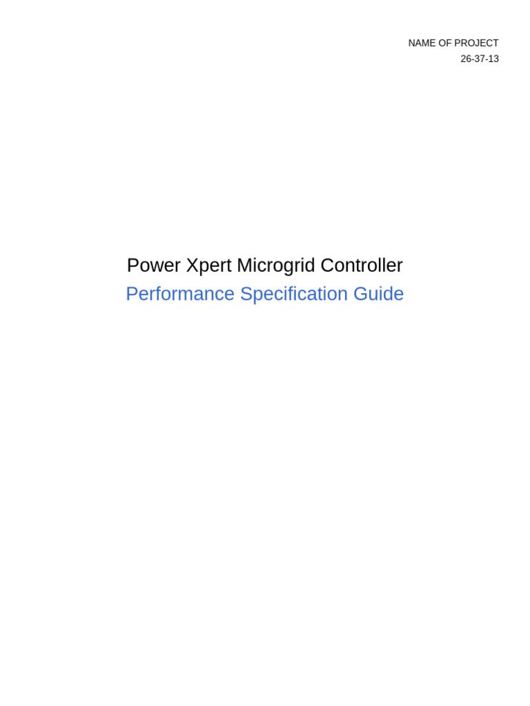 Power Xpert Microgrid Controller Guide Spec 26 37 13 | PDF | Password ...
