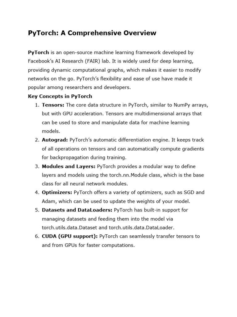 PyTorch - A Comprehensive Overview | PDF | Computational Neuroscience ...