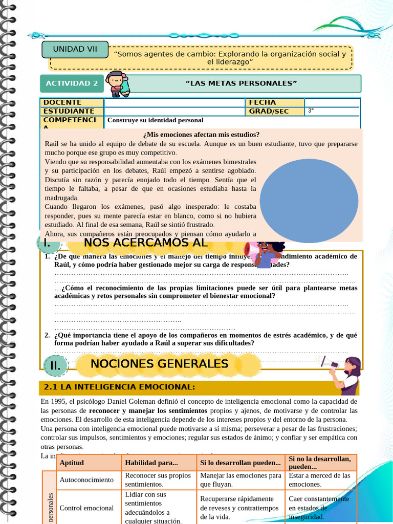 3° DPCC - Actv.02-Uni.7 2024 | PDF | Inteligencia emocional | Las emociones
