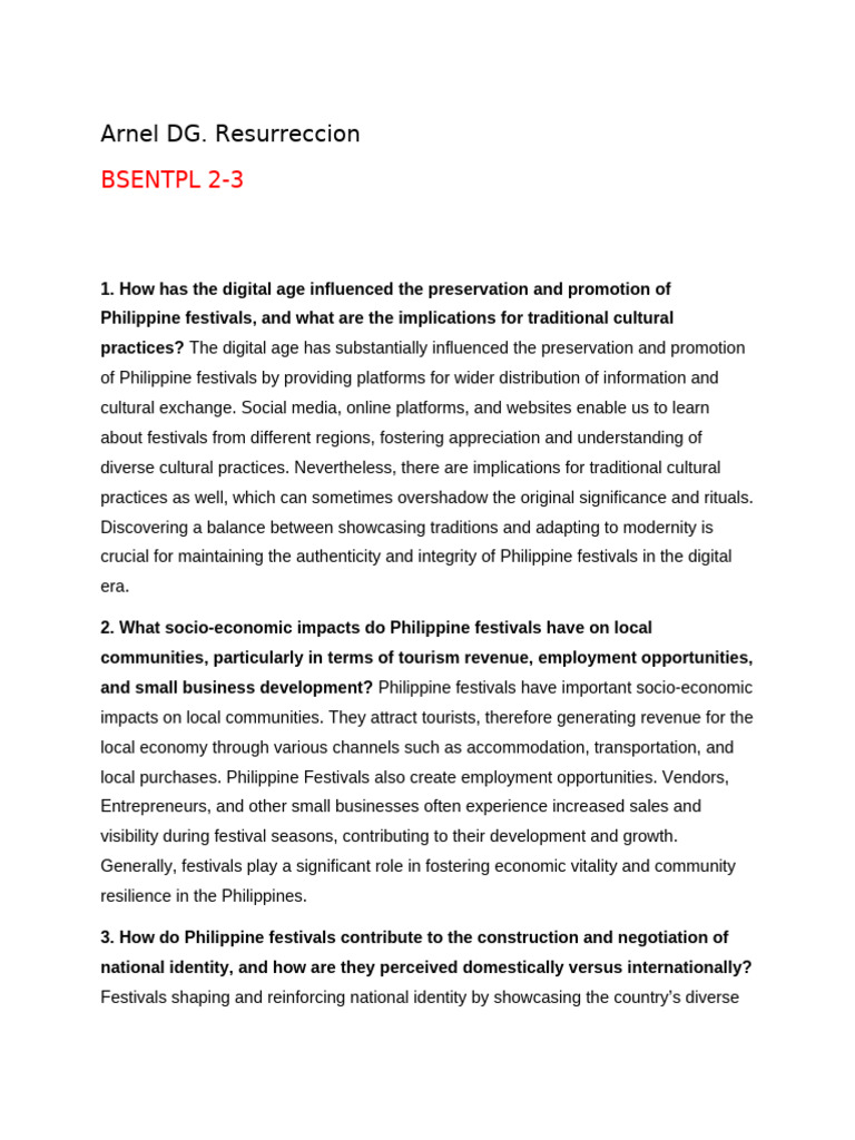 Arnel Resurreccion. Pathfit | PDF | Philippines | Community