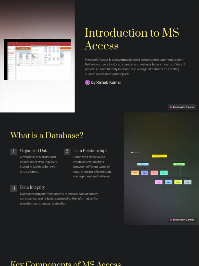 Introduction To MS Access | PDF | Databases | Microsoft Access