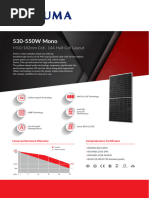550W Half-Cut Solar Panel Datasheet | PDF | Solar Panel | Solar Power