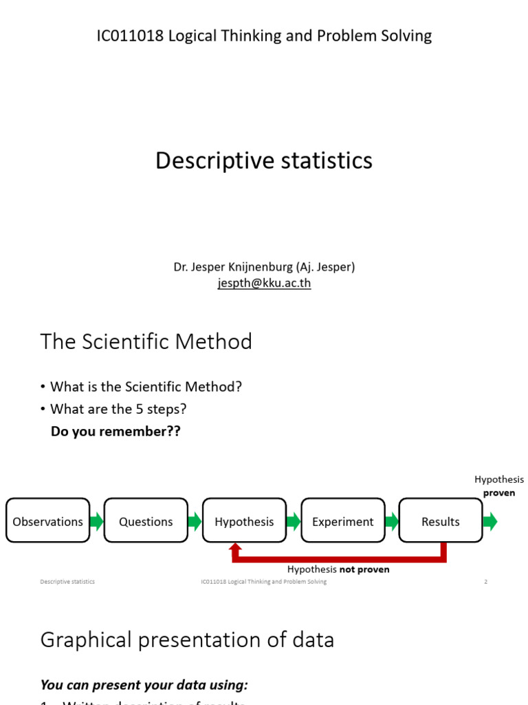 Descriptive Statistics in Problem Solving | PDF | Statistics | P Value