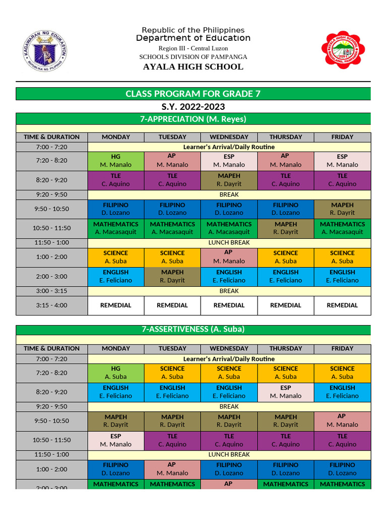 AHS - Class Program VFD | PDF | Government | Public Administration