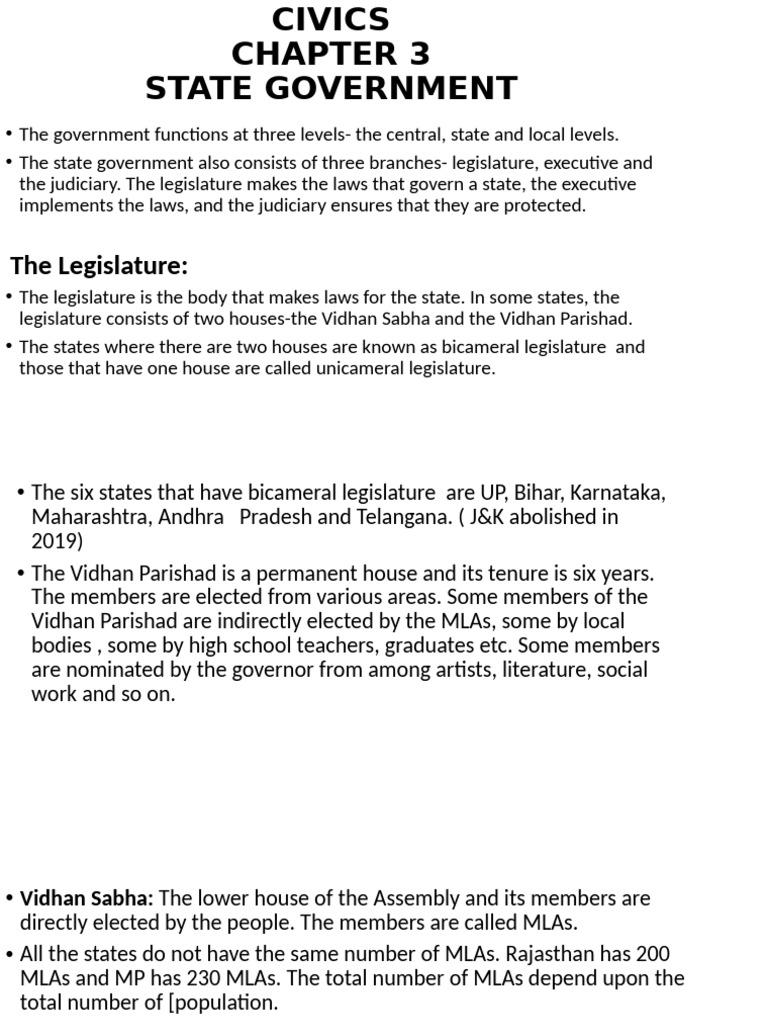 Class Vii Civics Chapter 3 | PDF | Cabinet (Government) | Legislature