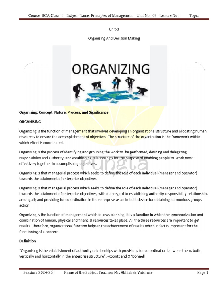 POM Unit-3 | PDF | Hierarchy | Organizational Structure