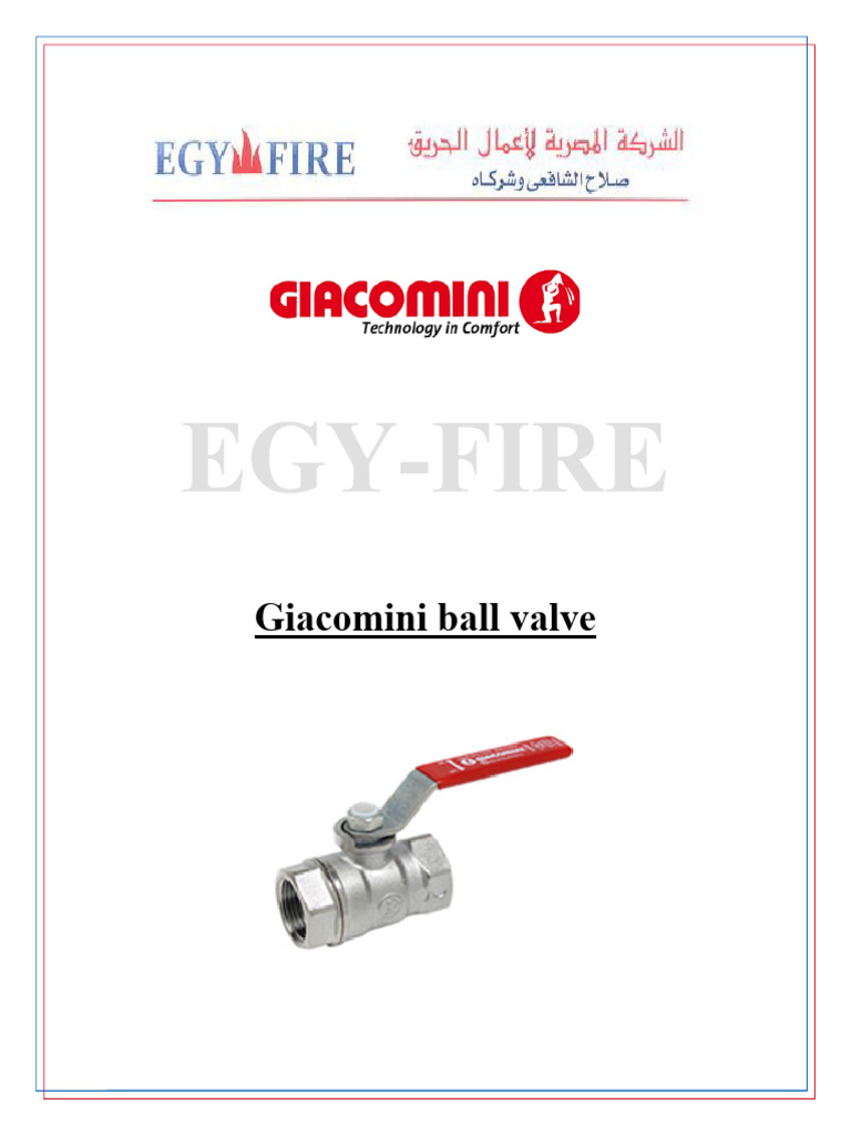 Giacomini Ball Valve R250D | PDF | Valve | Building Engineering