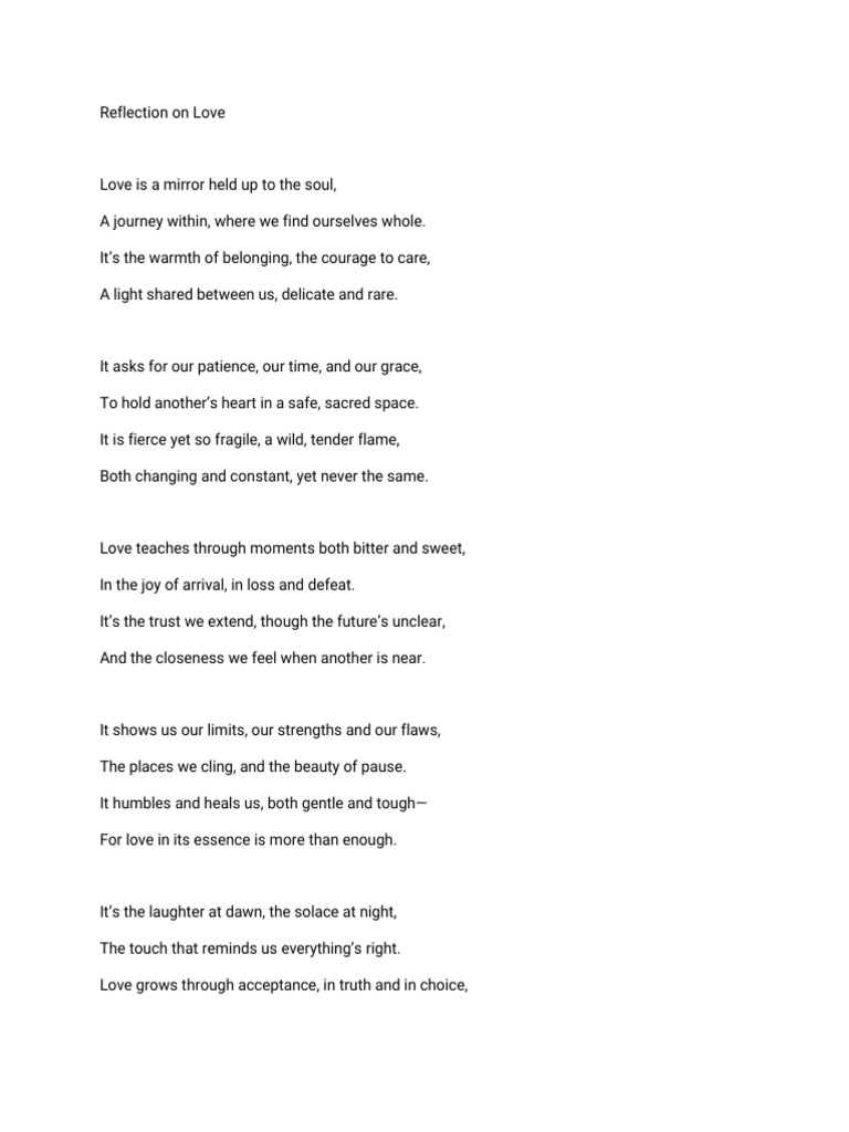 Reflection On Love | PDF