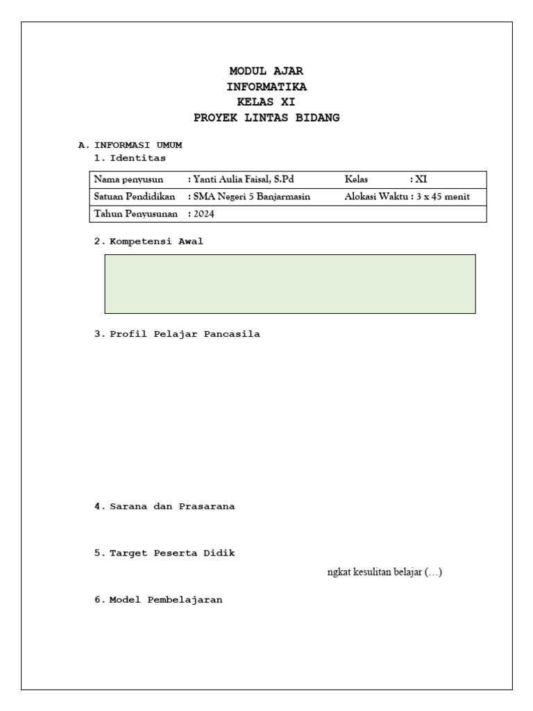Modul Ajar PLB Xi | PDF