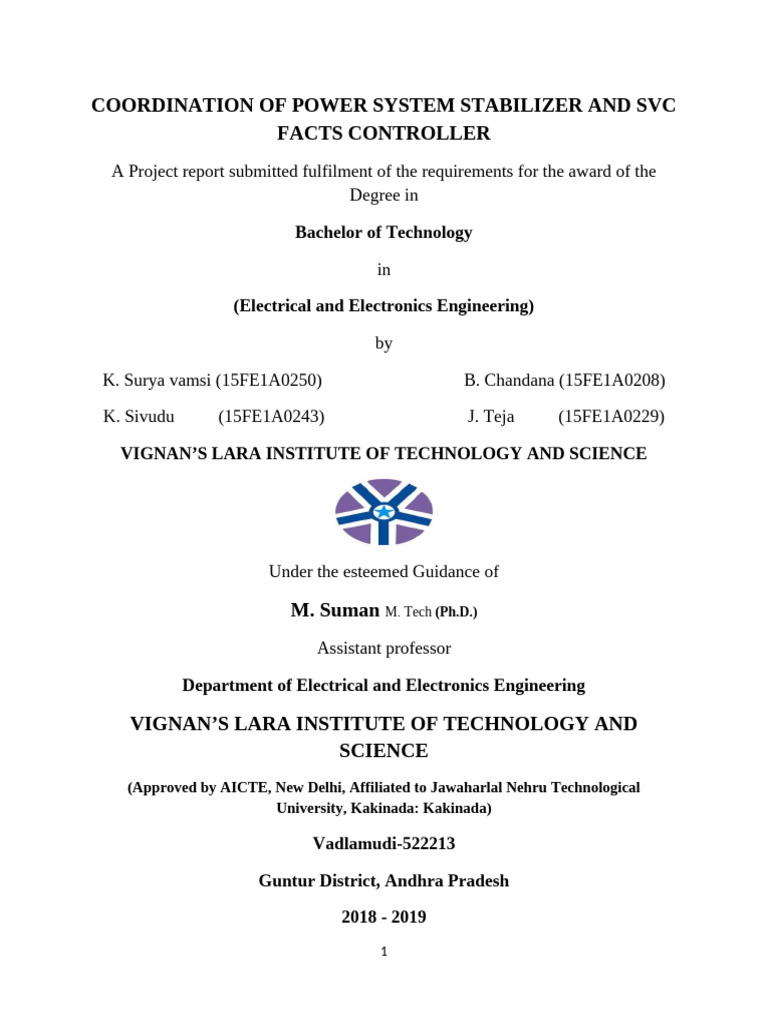 Coordination of Power System Stabilizer and SVC Facts Controller Documentation | PDF | Capacitor ...