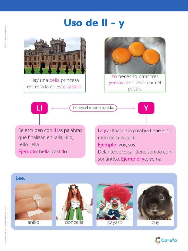 Uso de ll y y en español | PDF