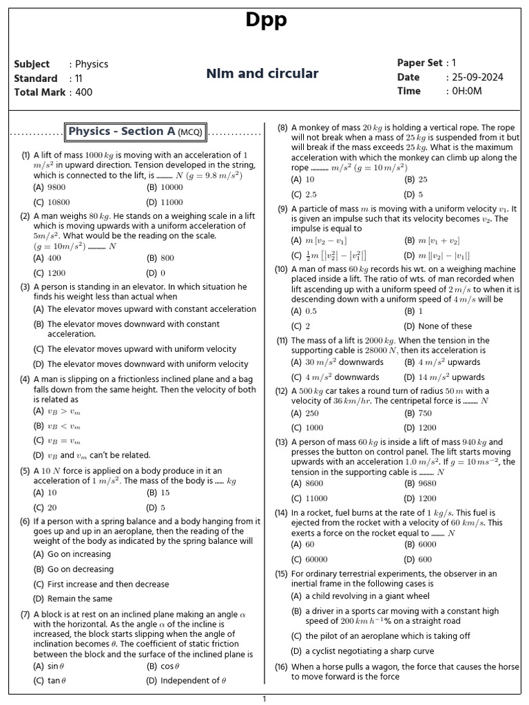 NLM and Circular 1727281194 | PDF | Force | Friction
