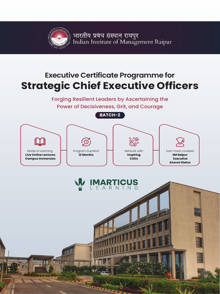Executive CEO Program at IIM Raipur | PDF | Strategic Management ...